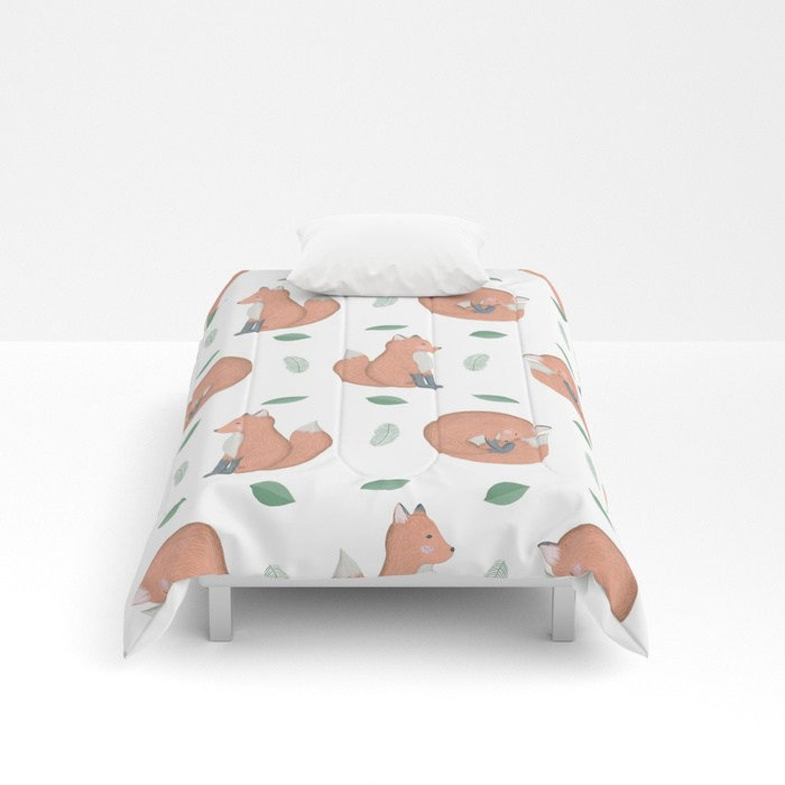 Fox Duvet Cover Fox Comforter Foxes Duvet Kids Bedroom | Etsy