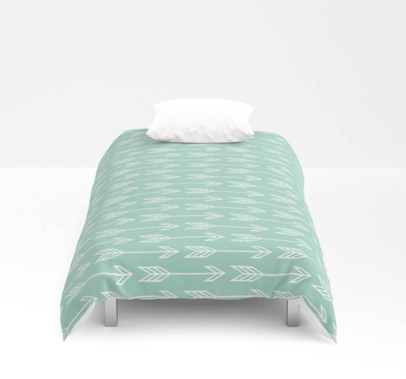 Arrows Duvet Cover, Arrows Comforter, Mint Green Duvet, Arrows Bedding ...