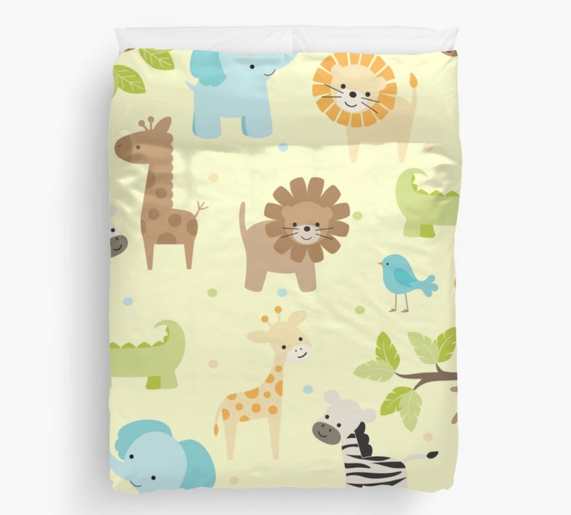 Jungle Animals Duvet Cover Animals Comforter Animals Duvet - Etsy