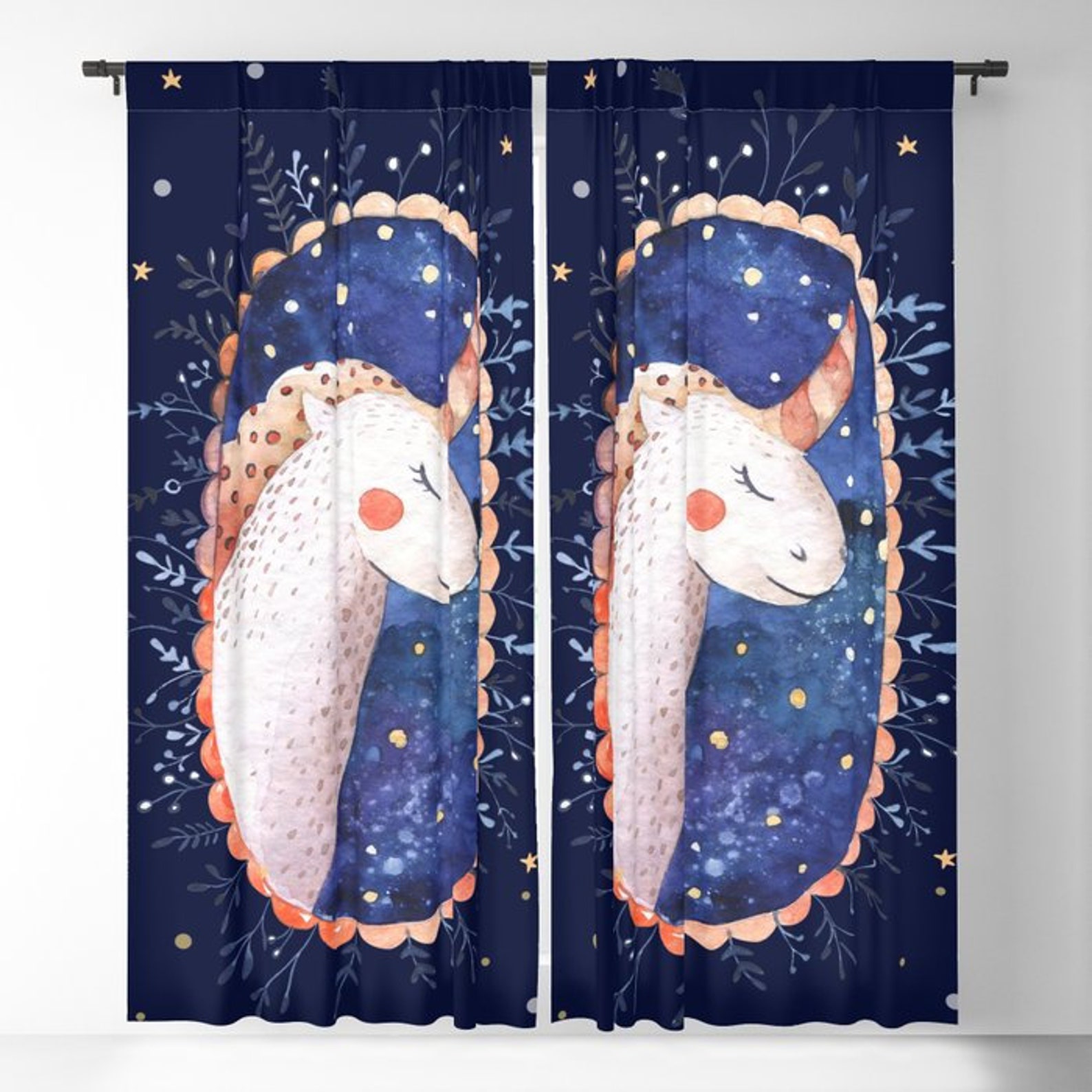 Unicorn Curtain Panels, Unicorn Nursery, Unicorn Bedroom, Kid Window ...