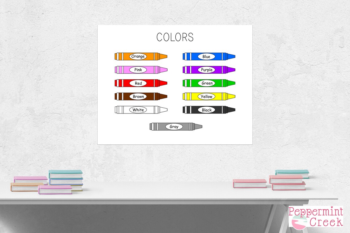Crayon Instant Download, Learn Colors Digital Download, Homeschool ...