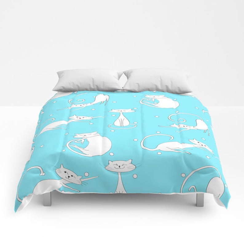 Cat Duvet Cover Cat Comforter Cat Bedspread Cat Bedding - Etsy