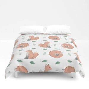 Fox Duvet Cover Fox Comforter Foxes Duvet Kids Bedroom | Etsy