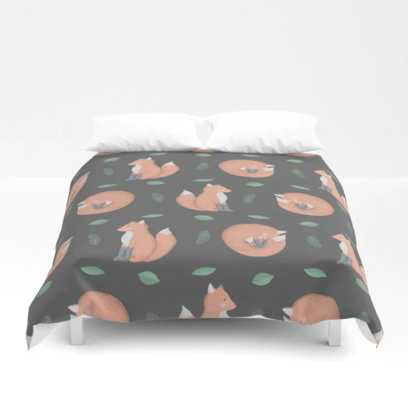 Fox Duvet Cover Fox Comforter Foxes Duvet Kids Bedroom | Etsy