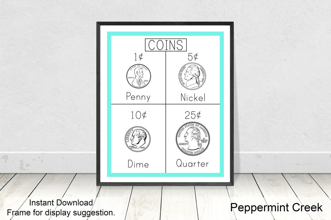 Coin Chart Digital Download, Instant Download, Currency Chart, Money ...