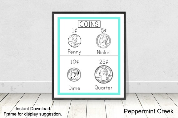 Coin Chart Digital Download Instant Download Currency Chart | Etsy