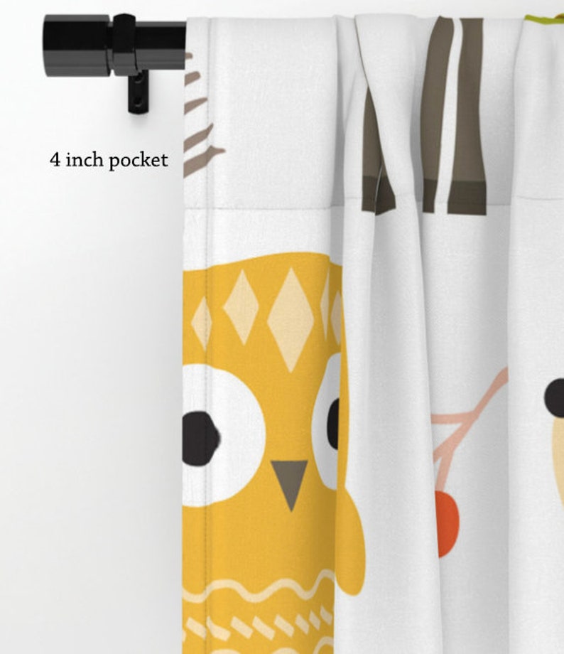 Animals Curtains, Woodland Animals Window Curtains, Animals Drapes ...