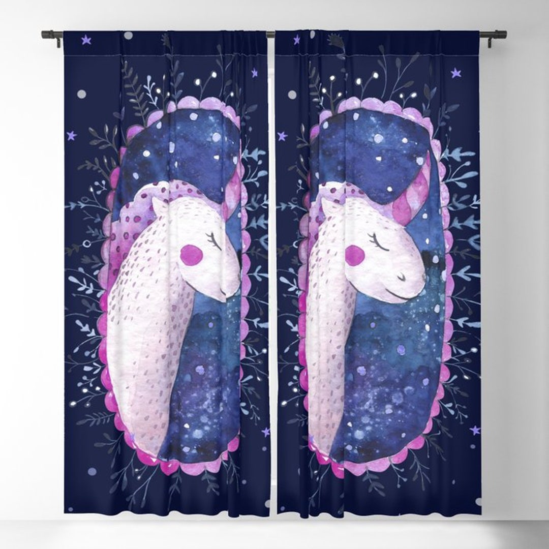 Unicorn Curtain Panels, Unicorn Nursery, Unicorn Bedroom, Kids Window ...