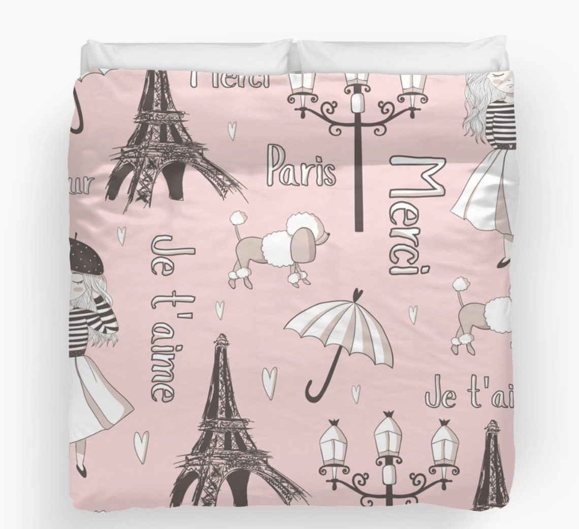 Paris Duvet Paris Comforter Paris Bedding Eiffel Tower - Etsy