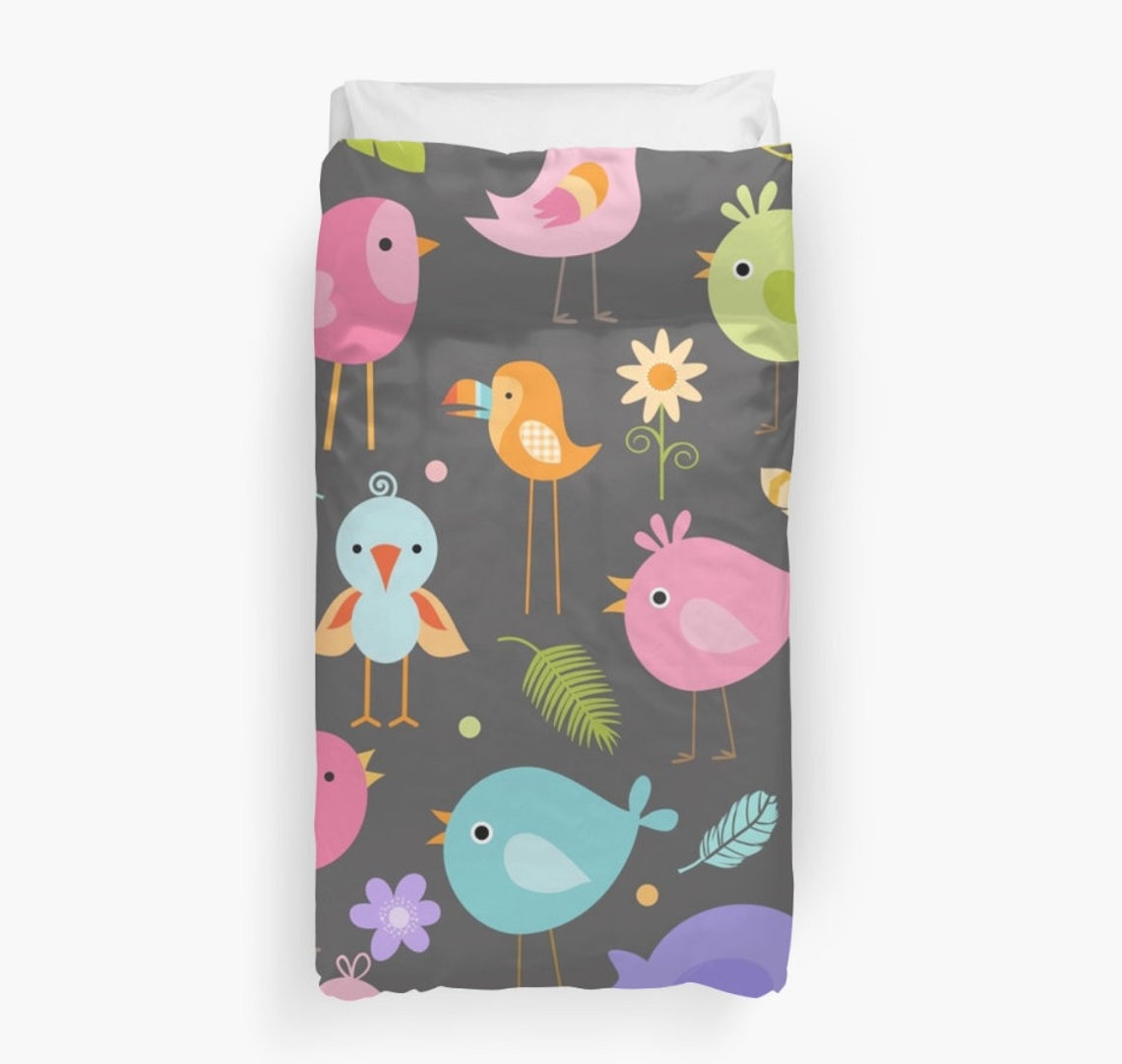 Bird Comforter Bird Duvet Bird Bedding Birds Bedspread - Etsy
