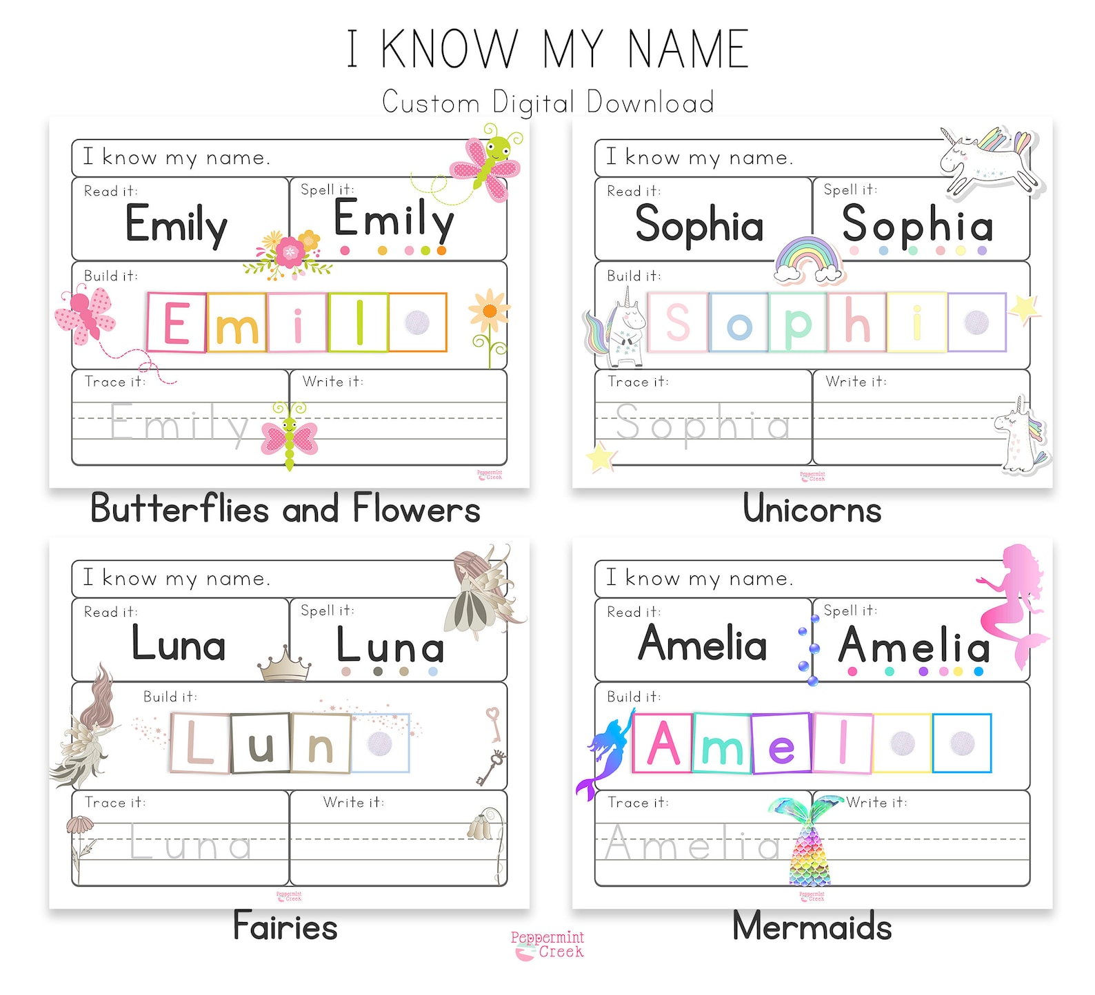 Learn Name Digital Download, I Know My Name, Prek Worksheets ...