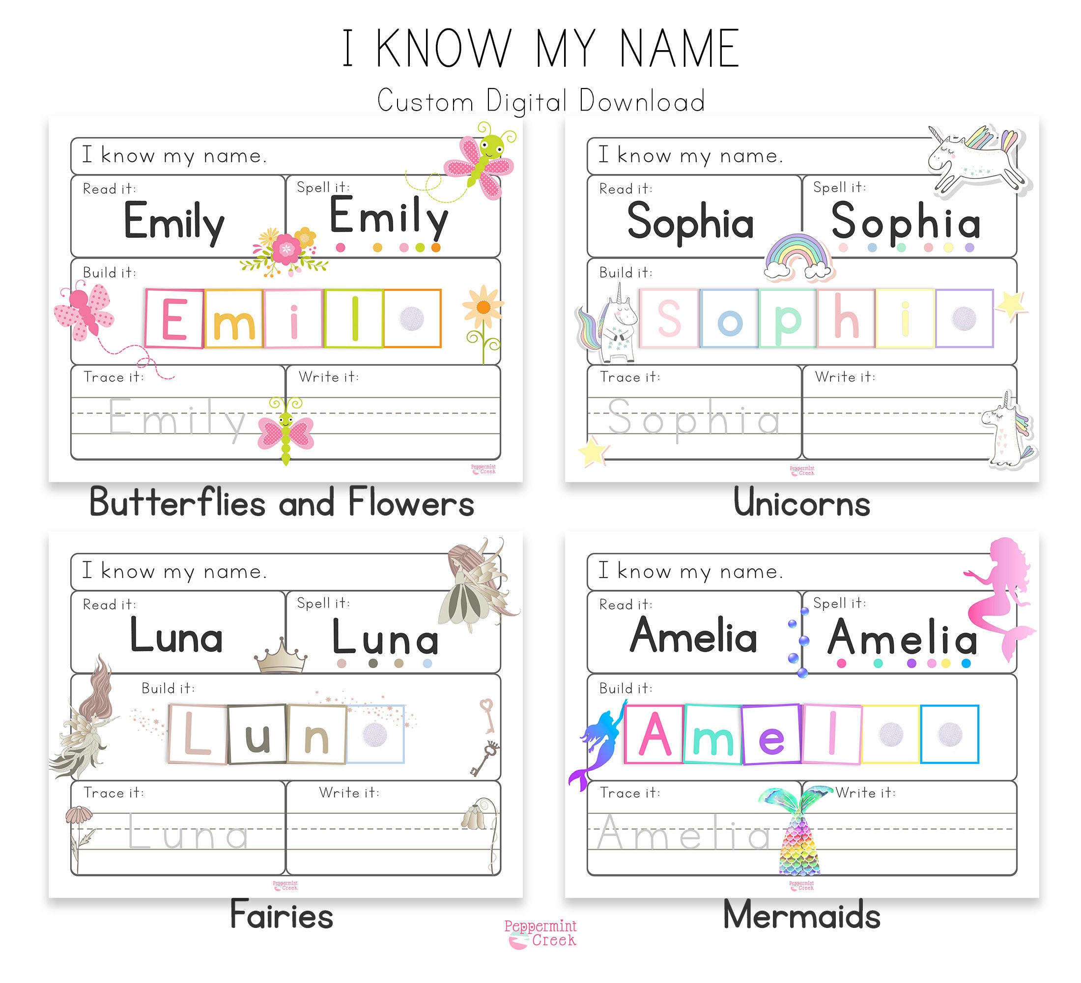 Learn Name Digital Download, I Know My Name, Prek Worksheets ...