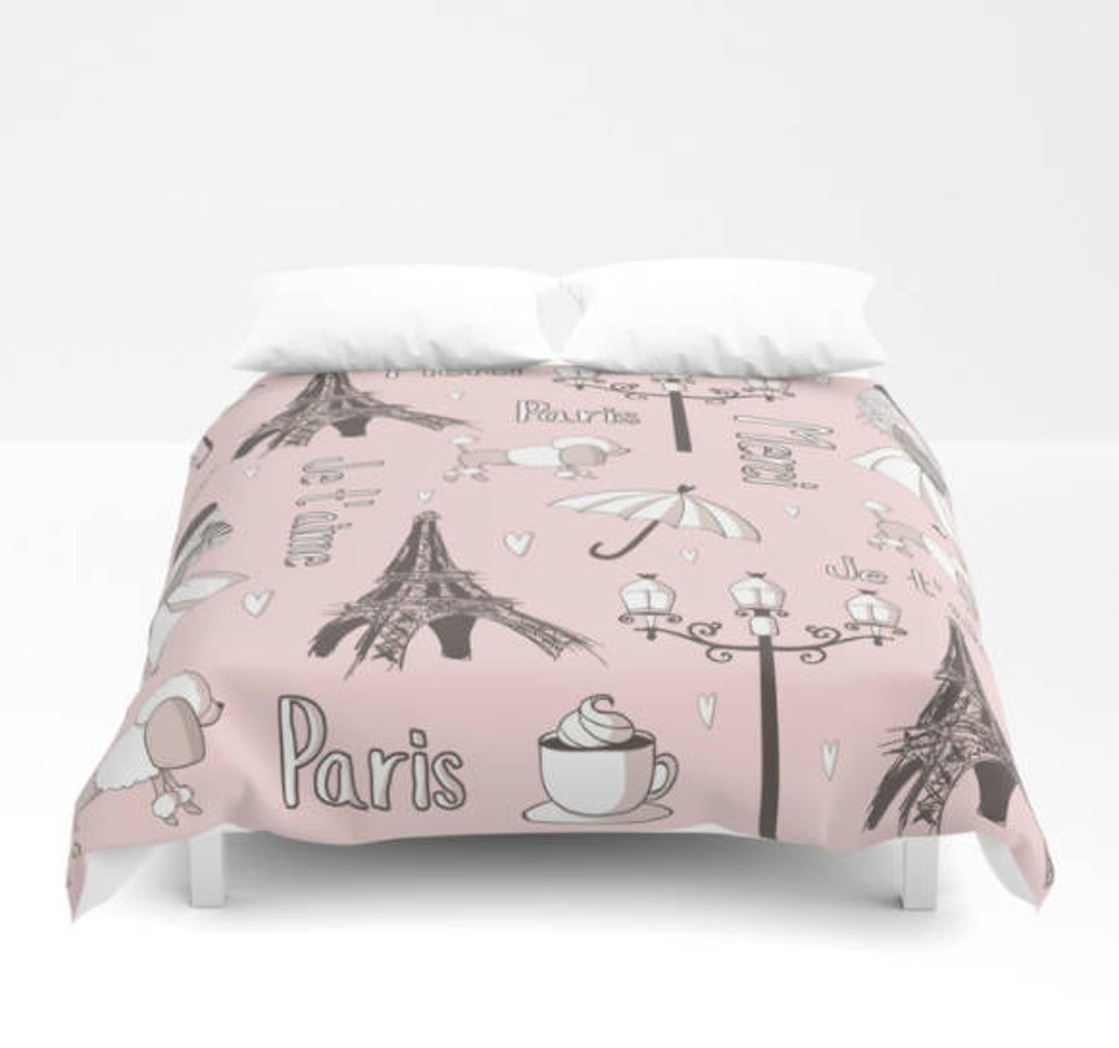 Paris Duvet Paris Comforter Paris Bedding Eiffel Tower - Etsy