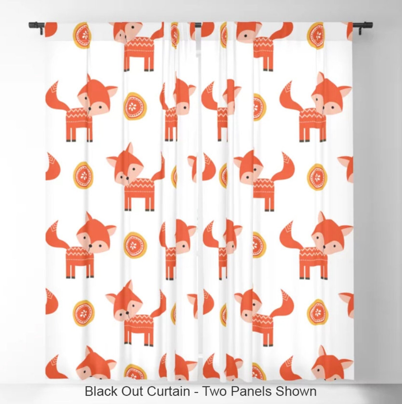 Fox Curtains, Fox Window Curtains, Foxes Curtains, Childs Curtains ...