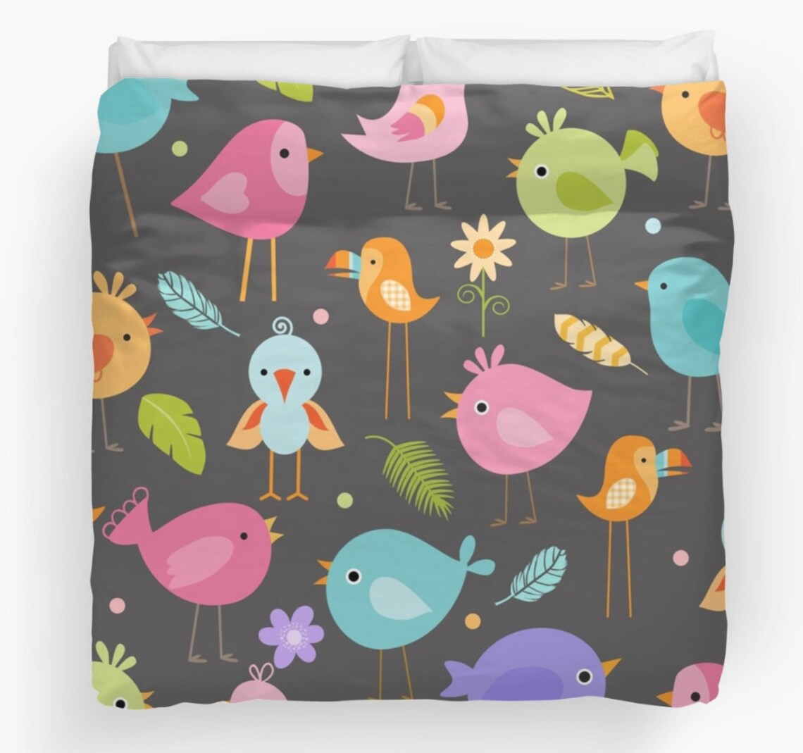Birds Duvet Cover Birds Comforter Birds Bedding Birds - Etsy