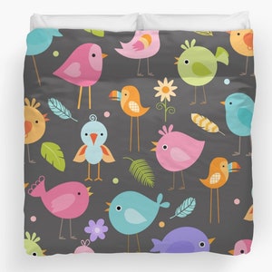Bird Comforter Bird Duvet Bird Bedding Birds Bedspread - Etsy