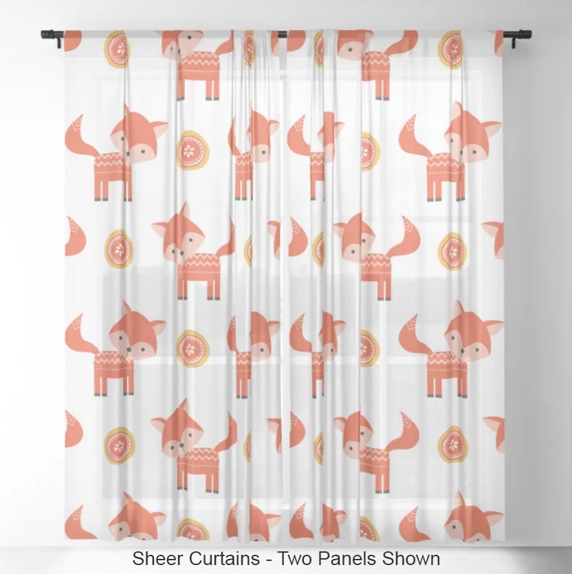 Fox Curtains, Fox Window Curtains, Foxes Curtains, Childs Curtains ...