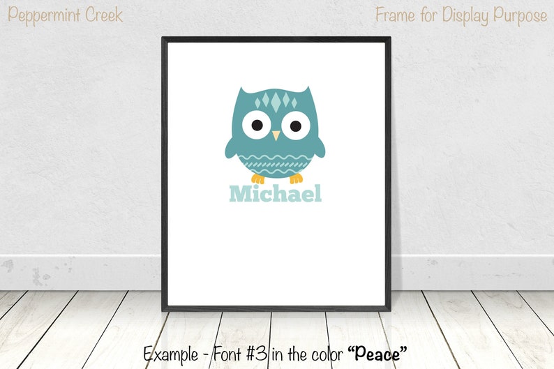 Personalized Baby Name Print Custom Owl Print Custom Name - Etsy