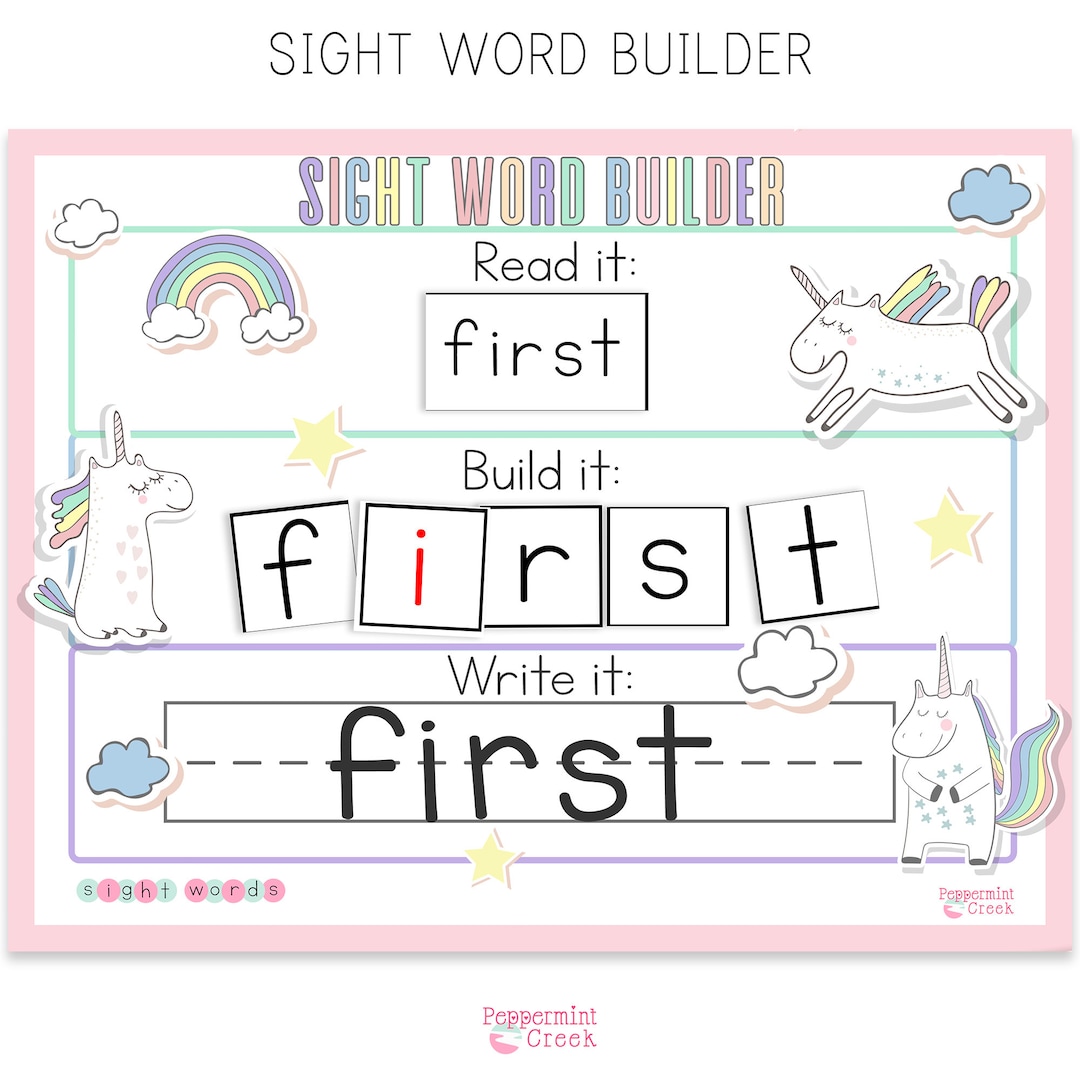 Sight Word Builder, Digital File, Early Reader, Homeschool Mom, Reading ...