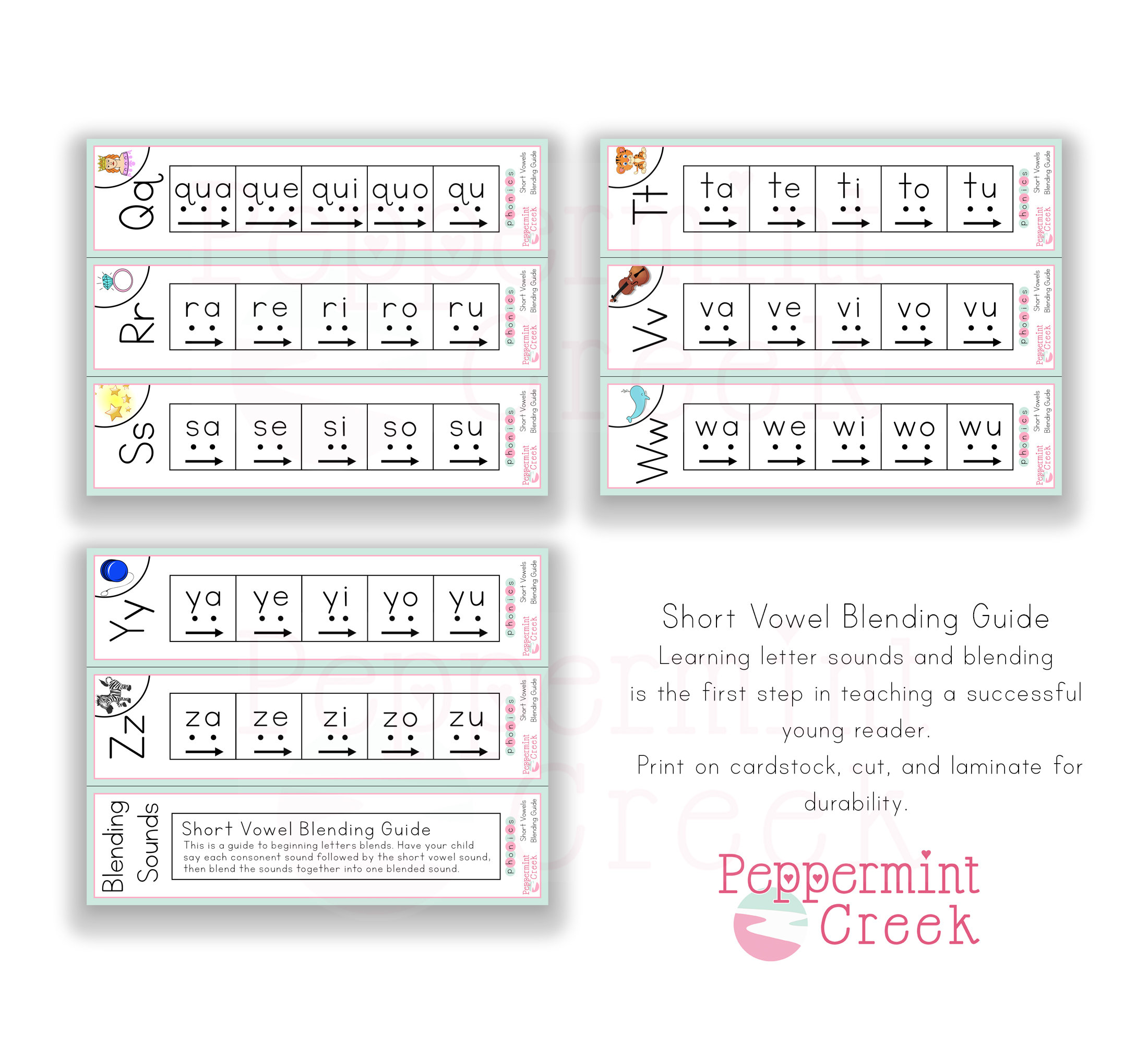 Short Vowel Blending Guide Digital Download Learn to Read - Etsy