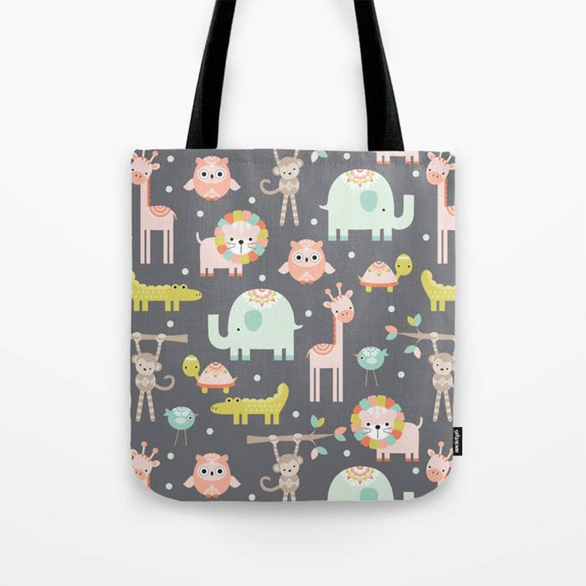Animals Tote Bag Safari Tote Jungle Tote Safari Animals - Etsy