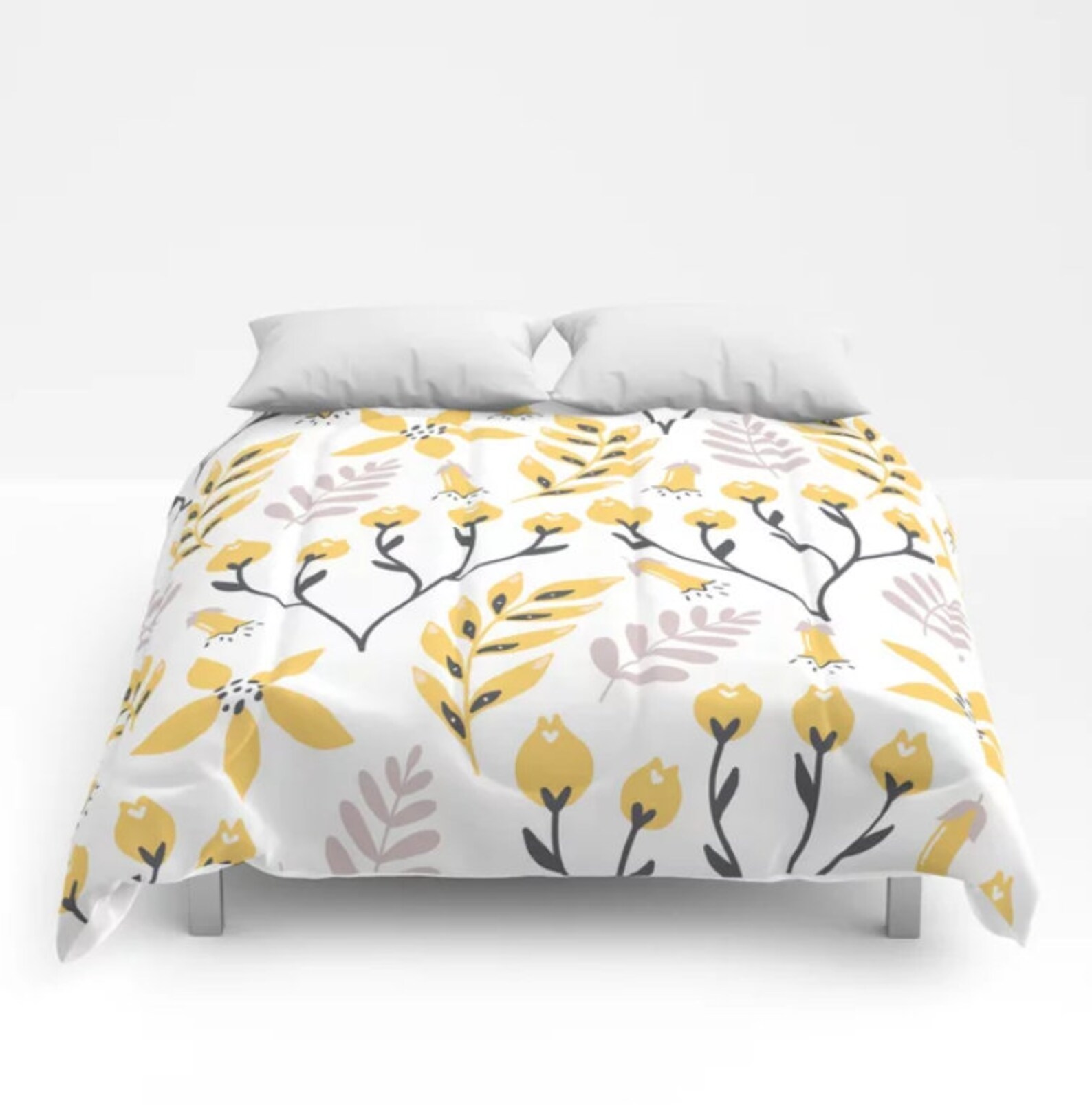 Yellow Flower Duvet Yellow Floral Duvet Yellow Comforter - Etsy
