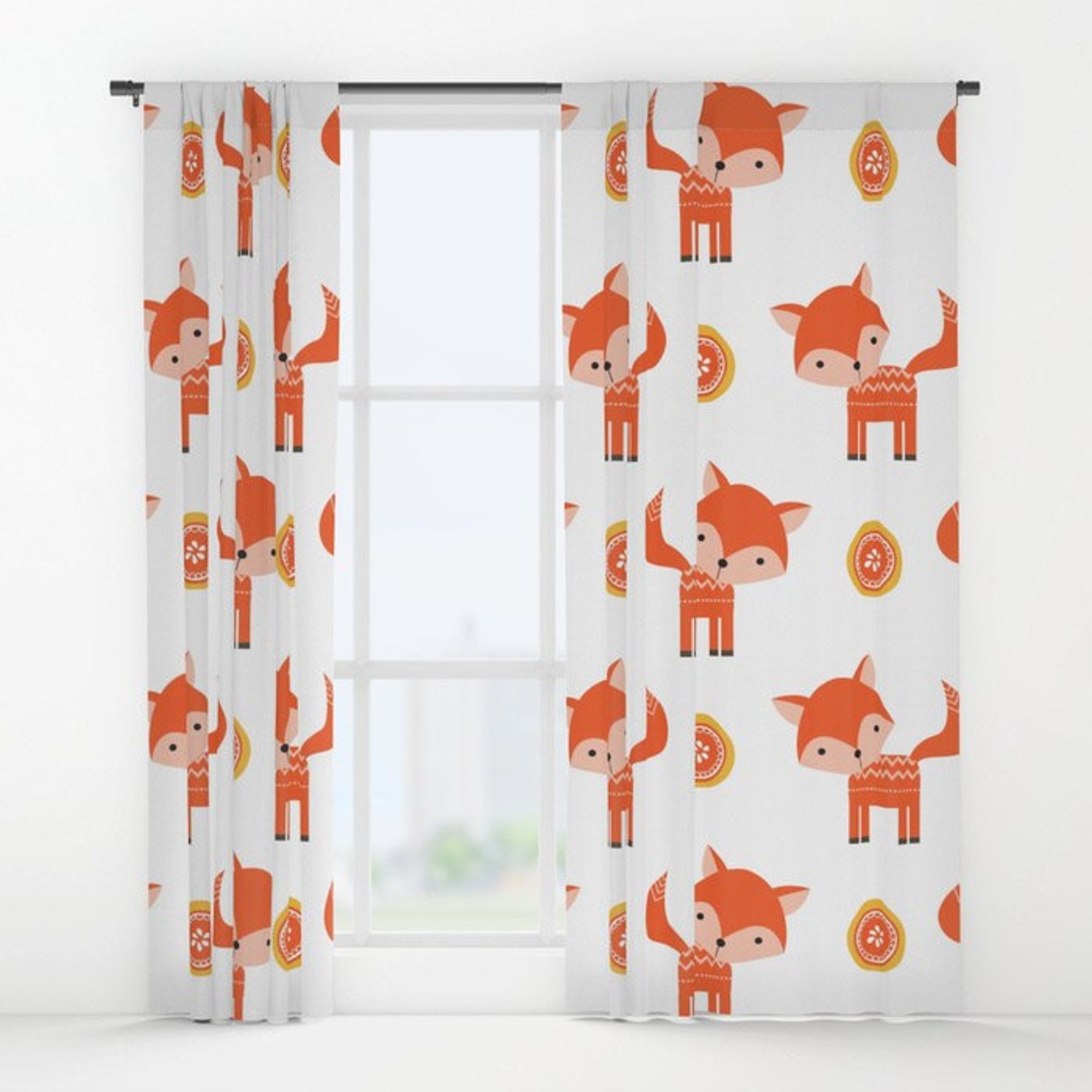 Fox Curtains, Fox Window Curtains, Foxes Curtains, Childs Curtains ...