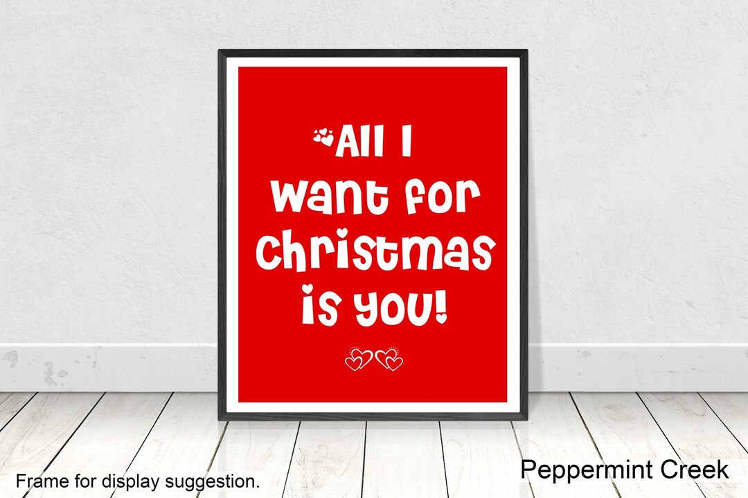 All I Want for Christmas, Digital Download, Holiday Sign, Christmas ...