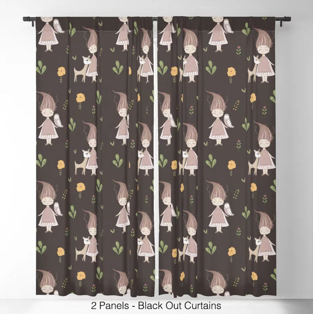 Girls Curtains Girls Bedroom Curtains Woodland Curtains - Etsy