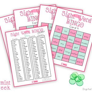 Sight Word Bingo Game for Children, Learning Resource, Frys 100 Site ...