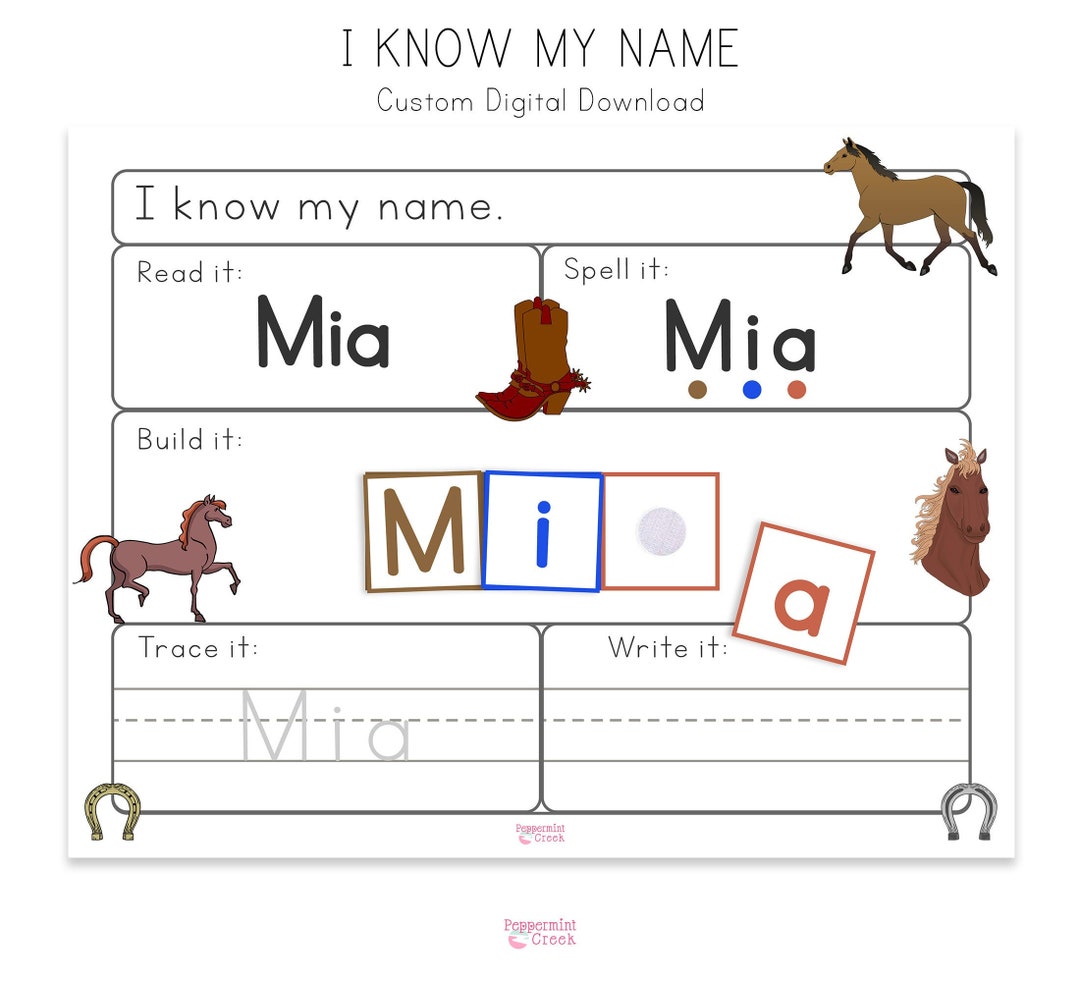 Learn Name Digital Download, I Know My Name, Prek Worksheets ...