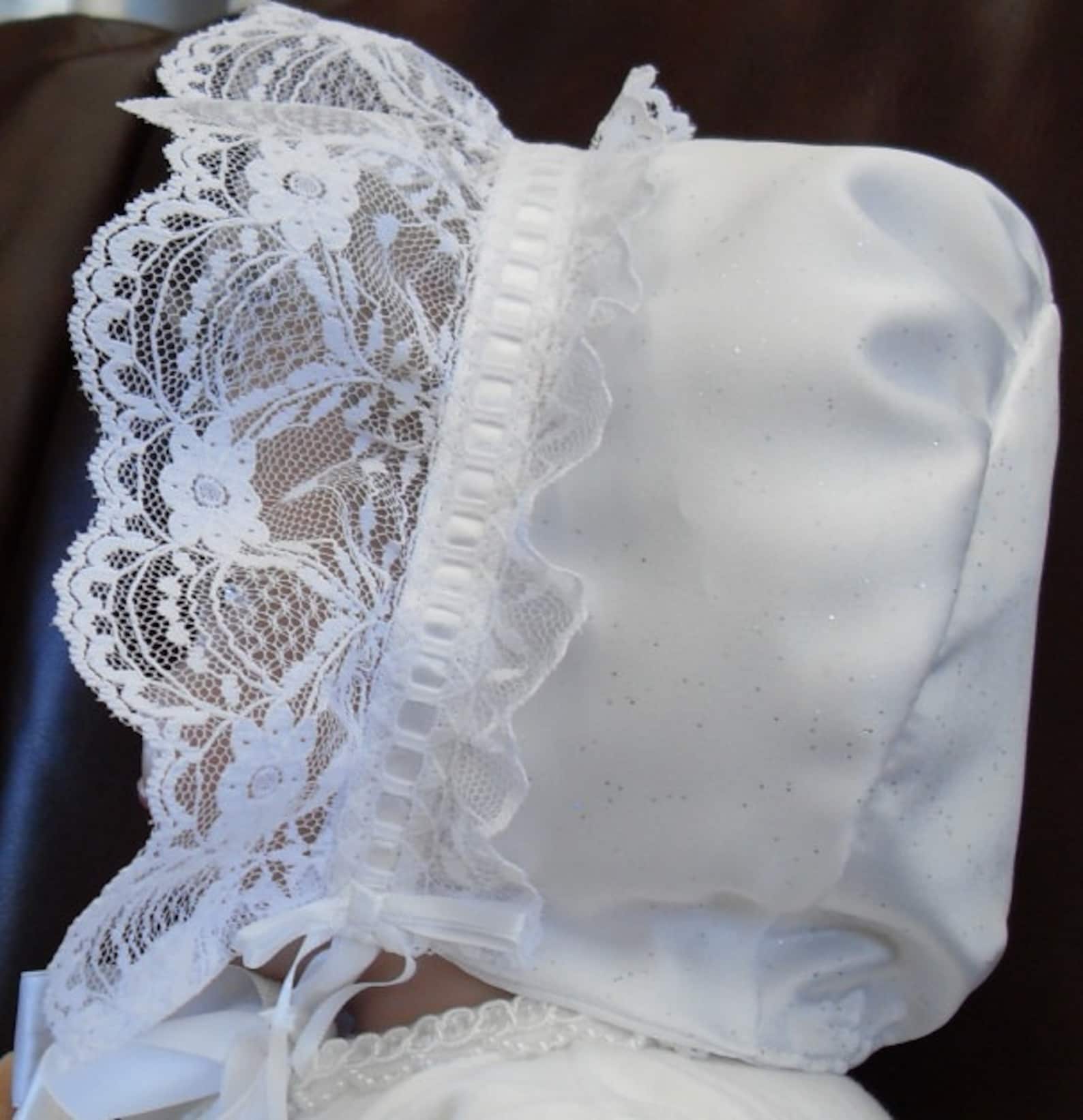 Baby Bonnet With Lace Around Face - Etsy