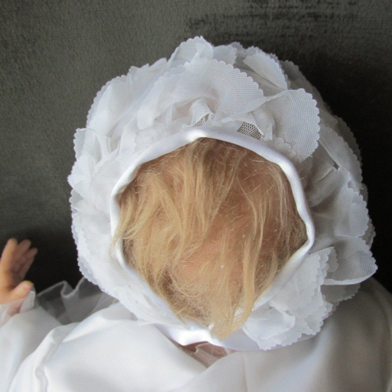 See Through Christening/baptism/blessing Bonnet to Match Vilate Gown - Etsy