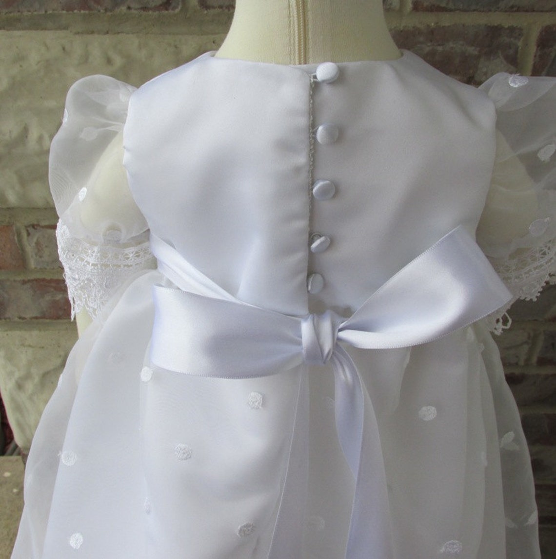 Christening/baptism/blessing Dress With Organza and Beautiful Three ...