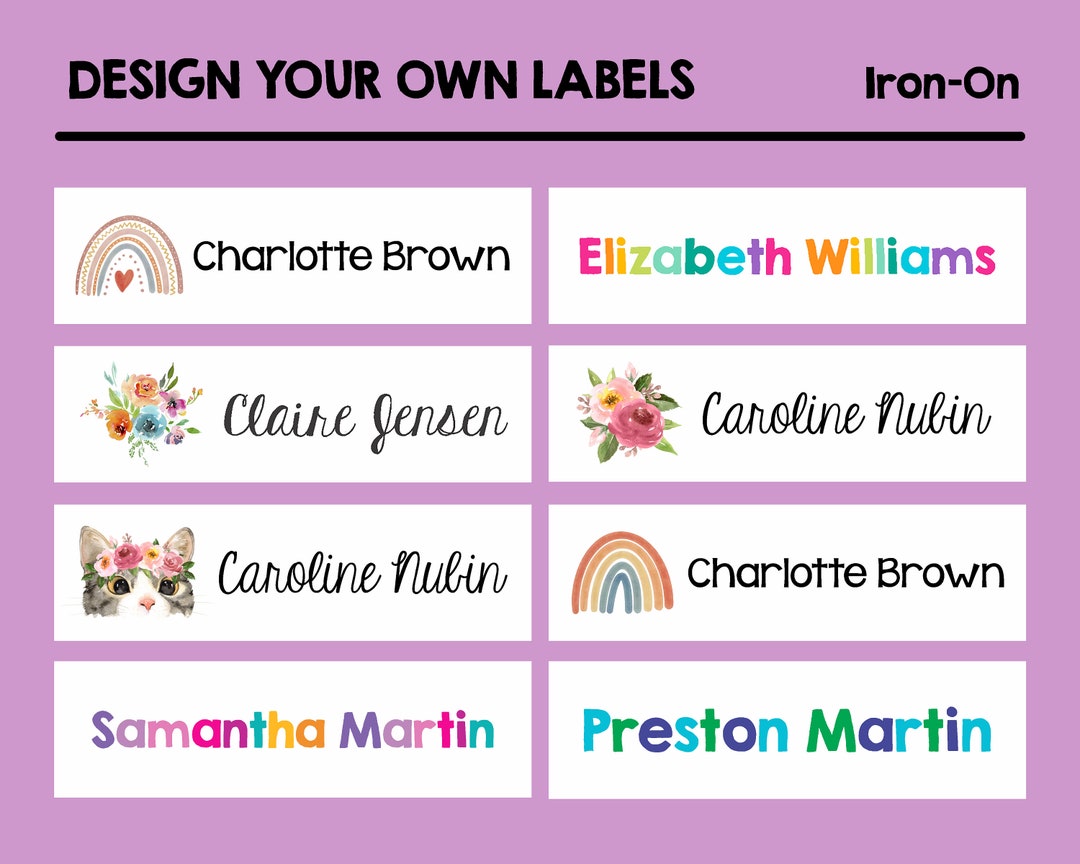 Iron on Name Labels Customized Clothing Labels Clothing Tags - Etsy