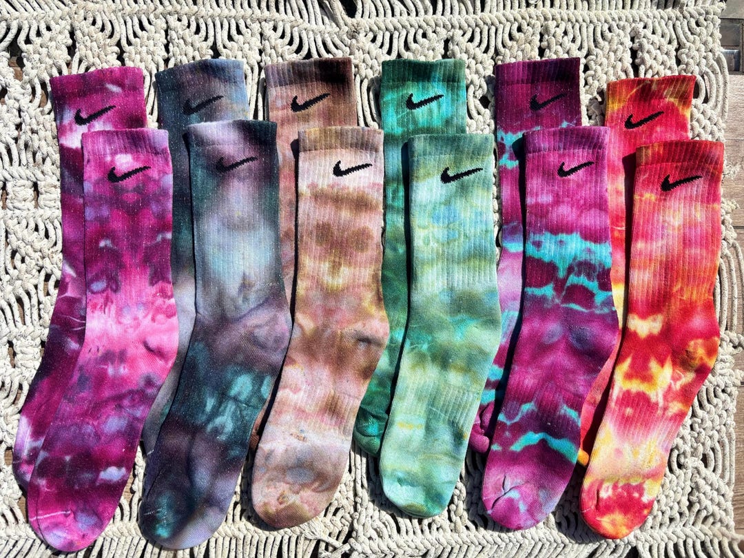 Ice Dyed- Tie Dyed- Crew Nike Socks- Unisex - Etsy