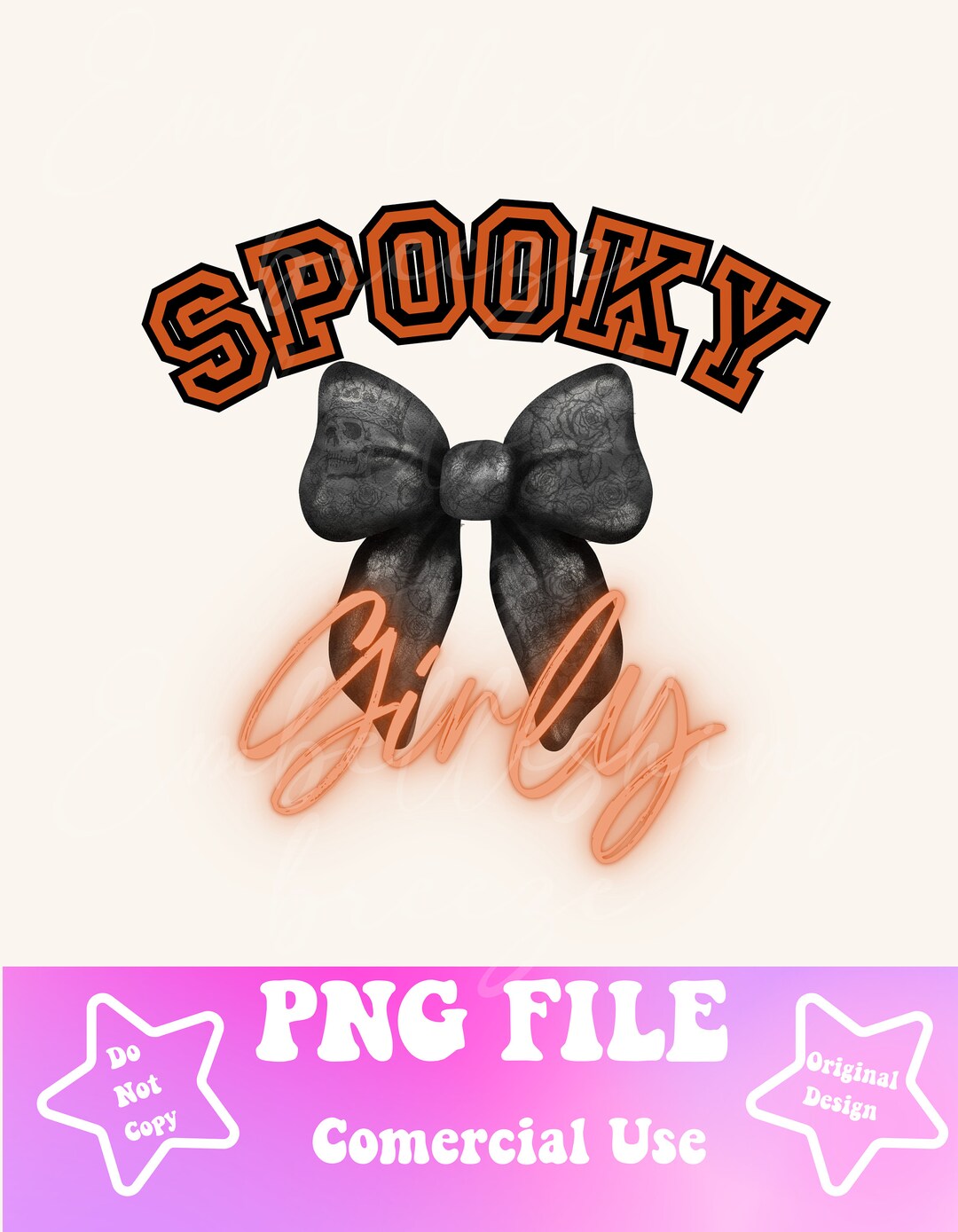 Spooky Girly Orange Png, Halloween Png, Retro Halloween Png, Spooky ...