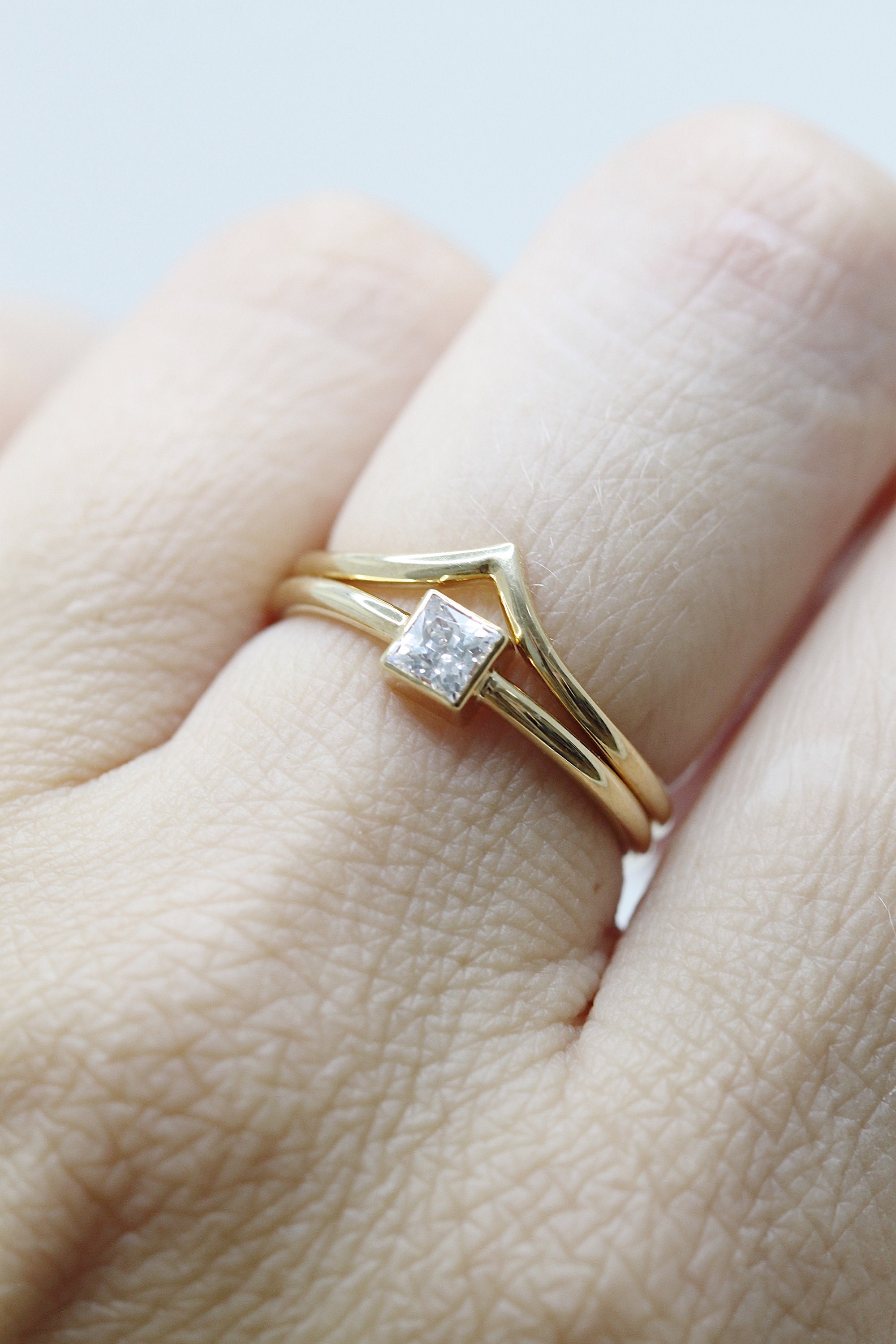 Simple Pointy Ring 14k Yellow Gold Minimal Gold Ring | Etsy Canada