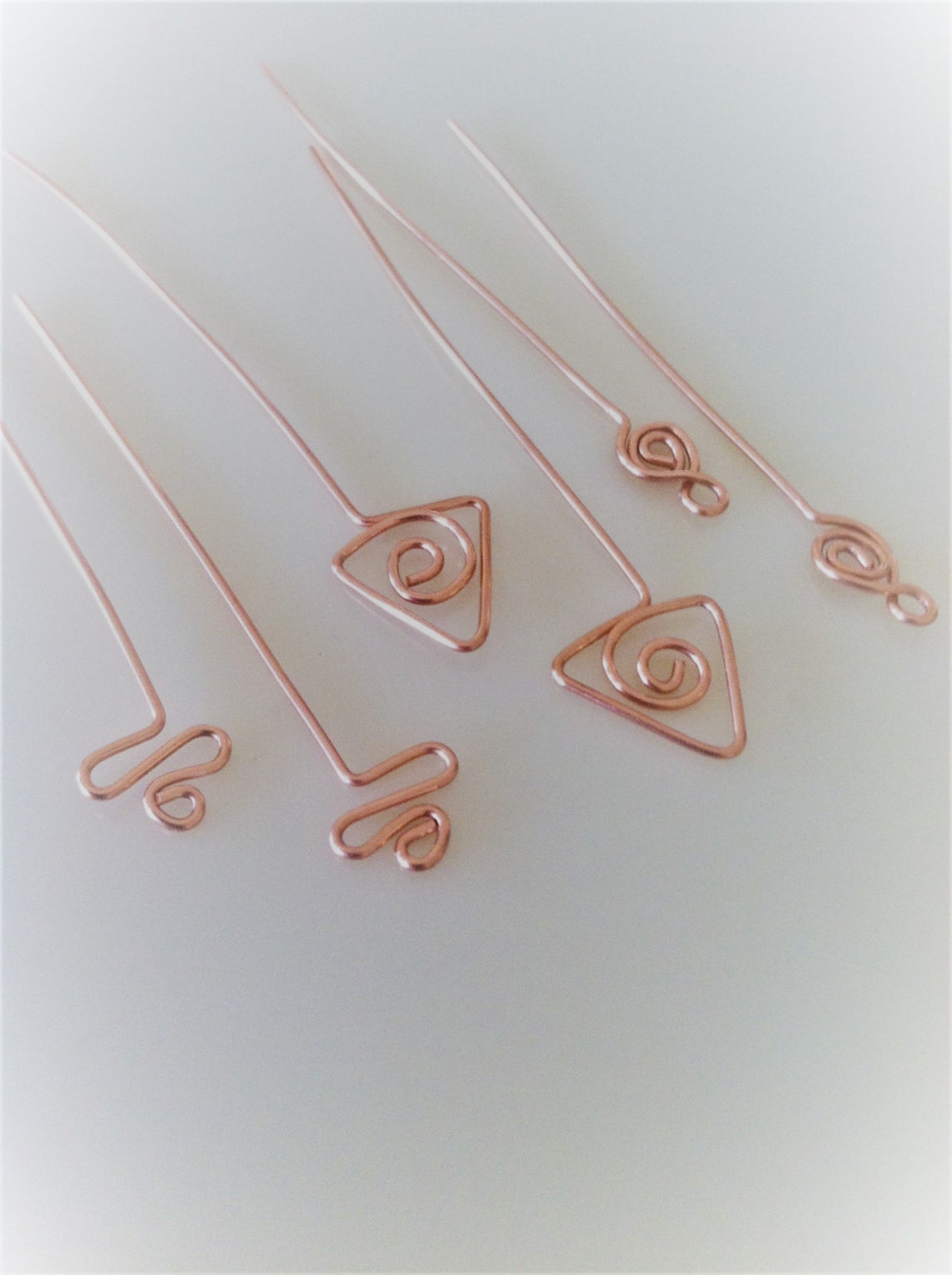 Handmade Bare Copper Head Pins, Copper Wire Wrapped Fancy Head Pins ...