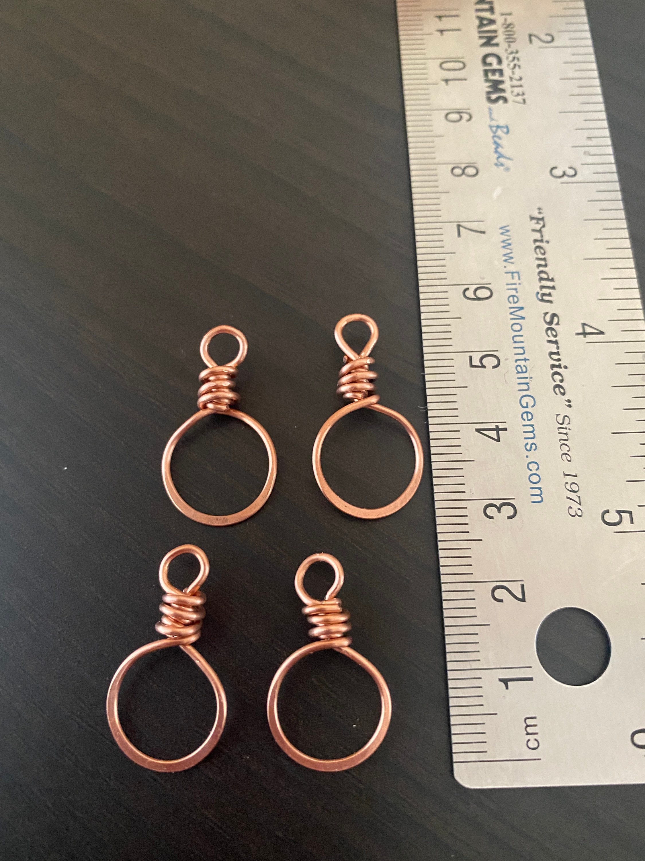 Handmade 12mm Copper Loop Connectors, Jewelry Link Circle Connectors ...