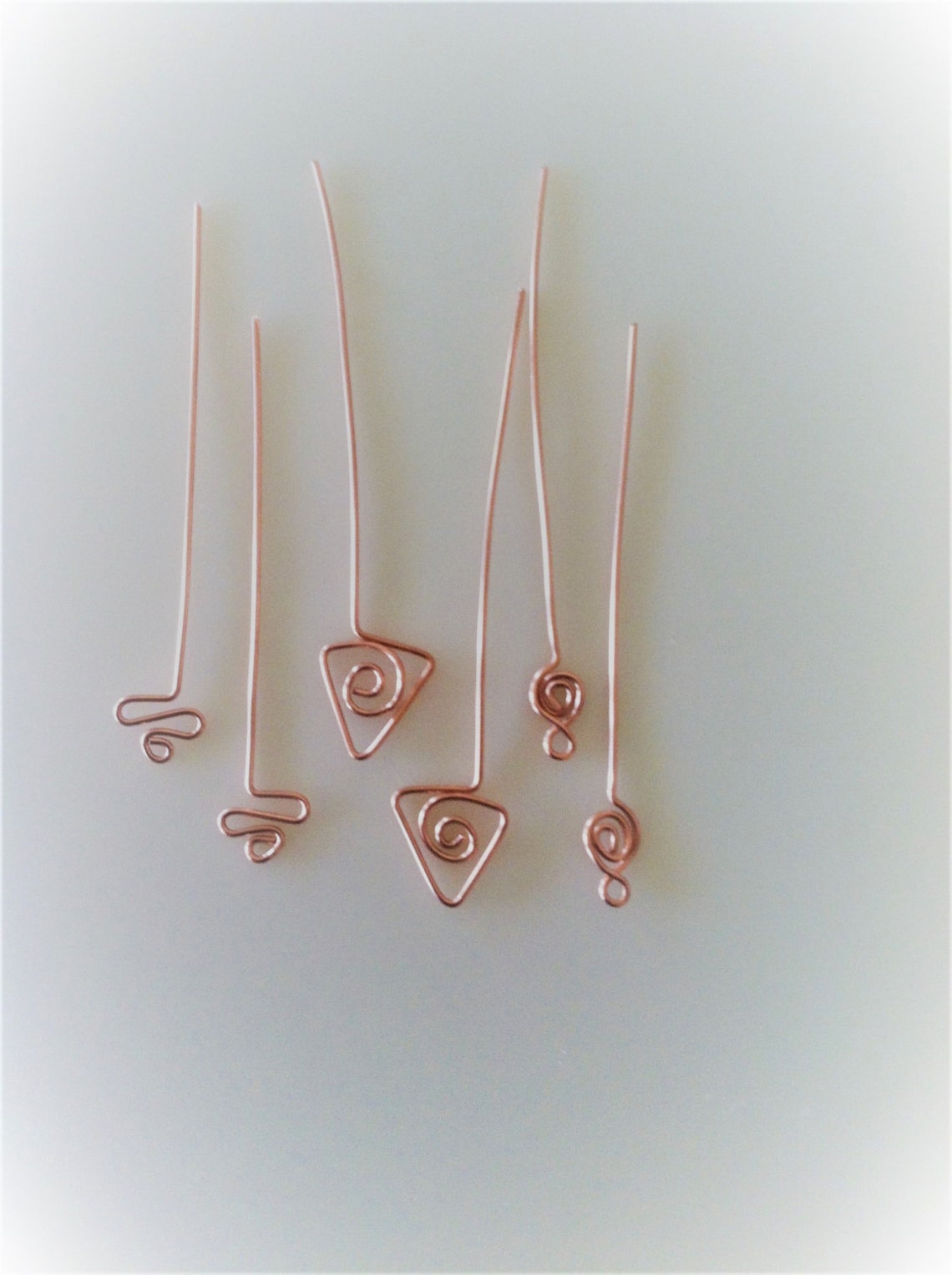 Handmade Bare Copper Head Pins, Copper Wire Wrapped Fancy Head Pins ...