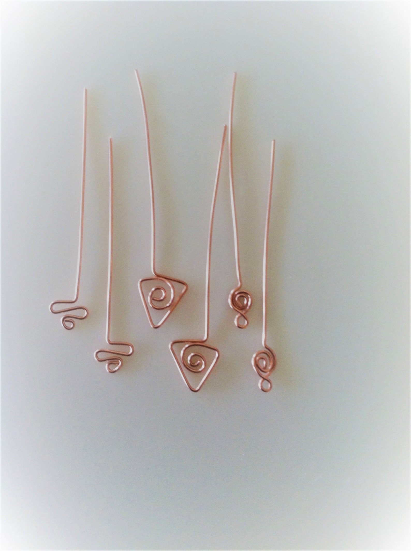 Handmade Bare Copper Head Pins, Copper Wire Wrapped Fancy Head Pins ...