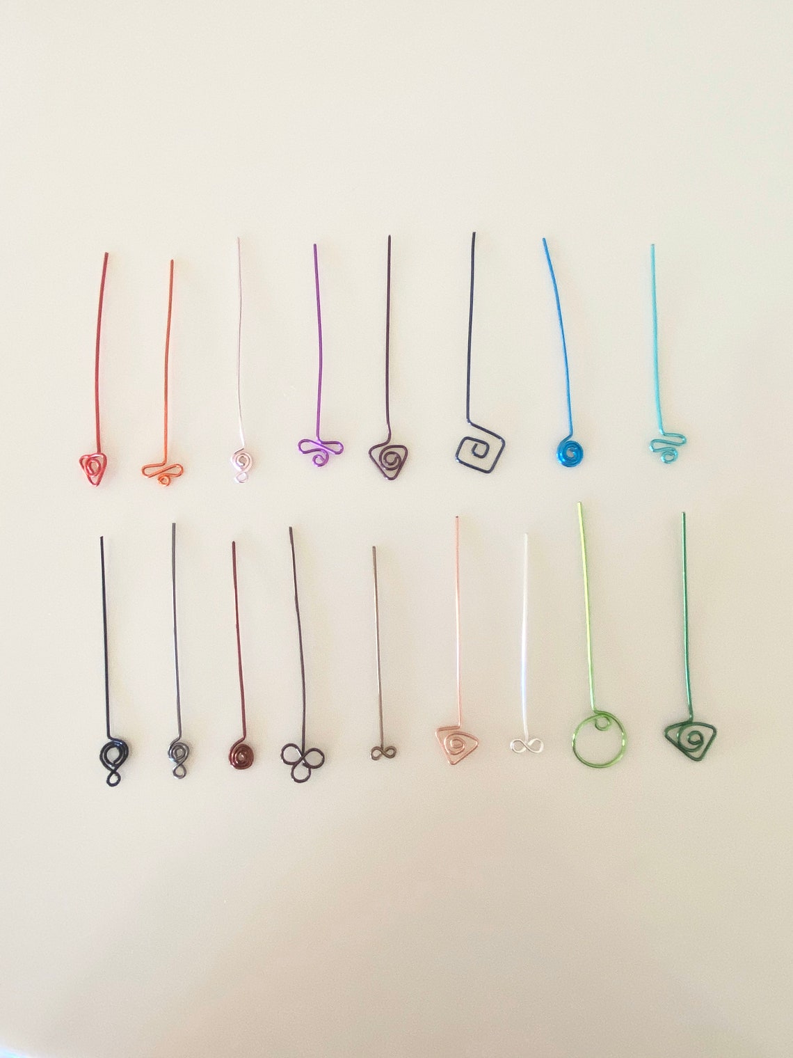 Handmade Bare Copper Head Pins, Copper Wire Wrapped Fancy Head Pins ...