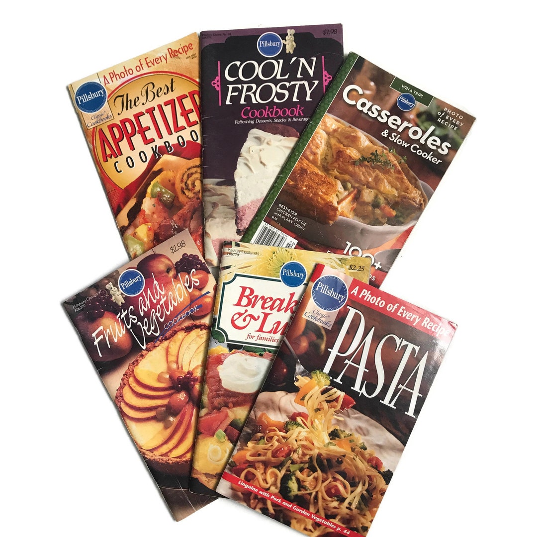 Vintage Pillbury Cook Book Lot, Six Paperback Cook Books, 1980s 1990s ...