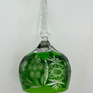 Vintage Bohemian Green Cut to Clear Crystal Bell Decorative - Etsy