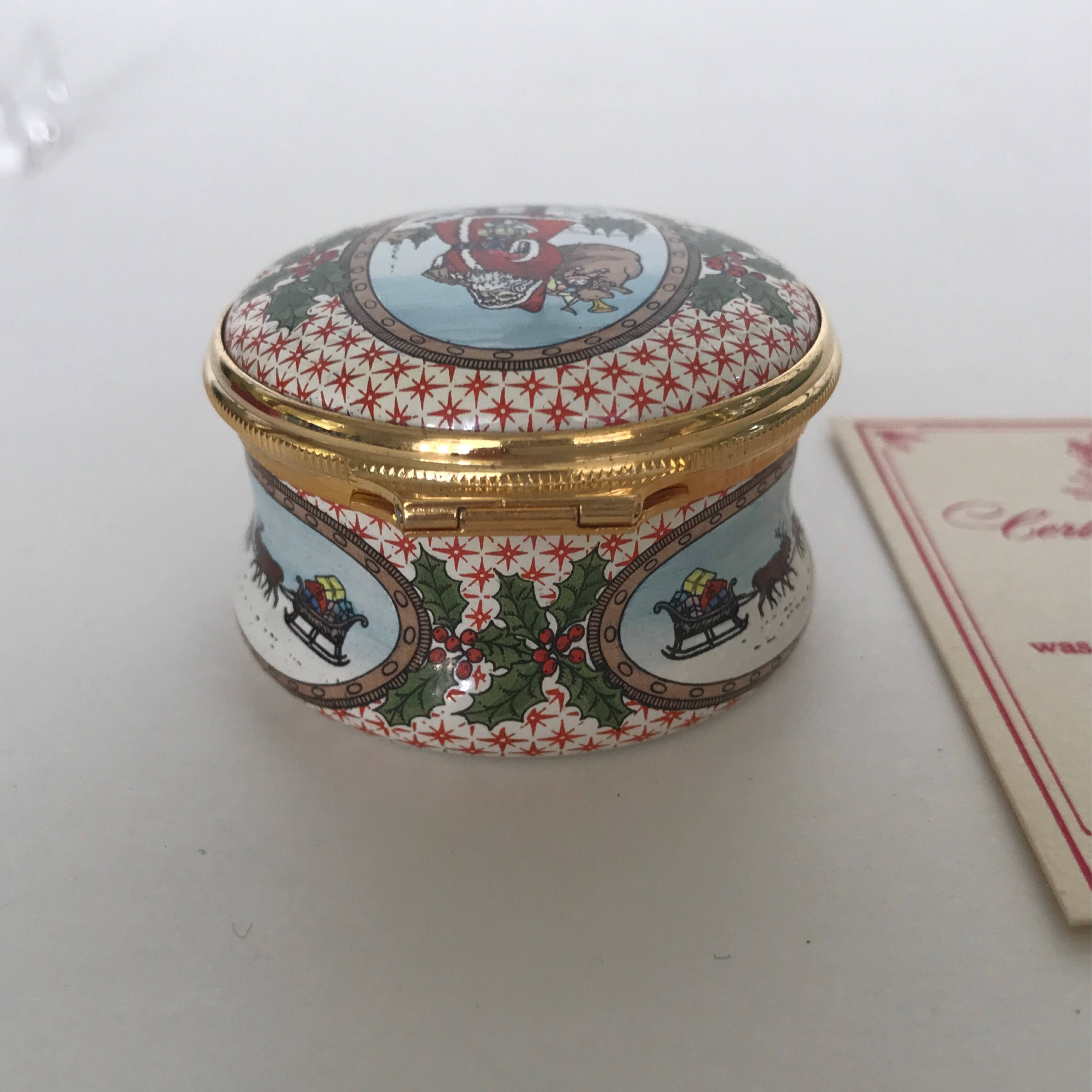 Vintage Halcyon Days Enamels Dated Trinket Box Christmas Box | Etsy
