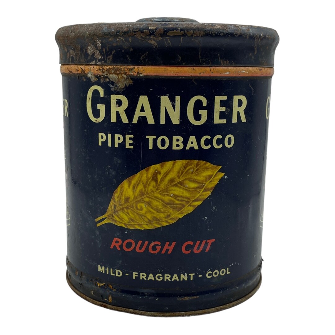 Vintage Round Tin Box, 1950s Granger Tobacco, Rough Cut Pipe Tobacco ...