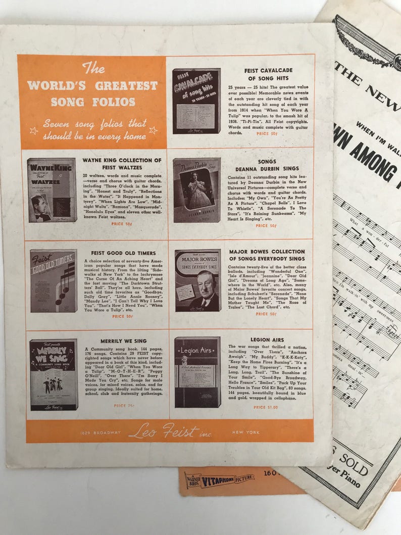 Vintage Sheet Music Lot 1920s Songs Musical Notation Paper | Etsy