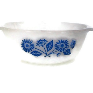 Vintage Fire King Casserole Blue Cornflower Pattern 60's - Etsy