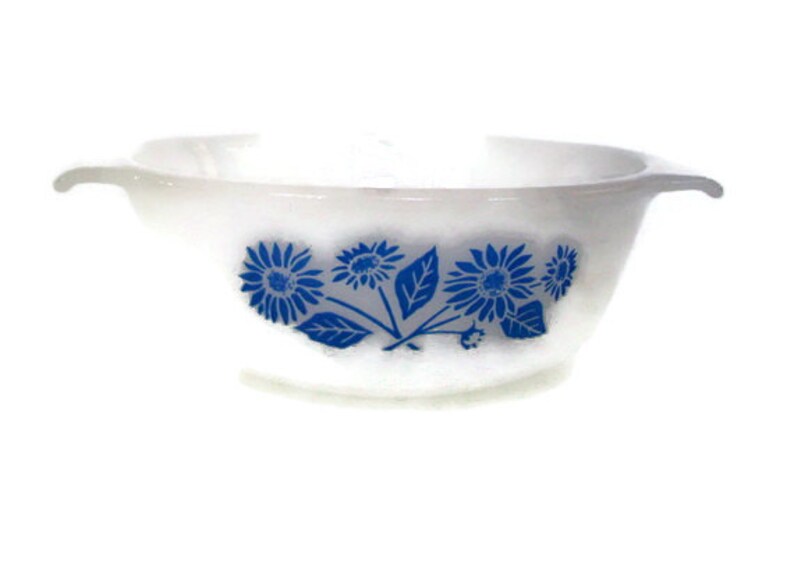Vintage Fire King Casserole Blue Cornflower Pattern 60's | Etsy